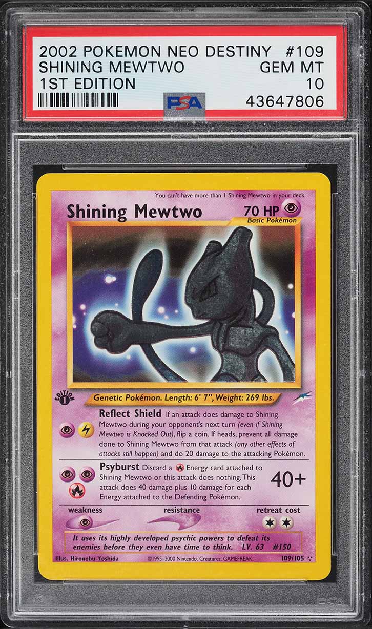 2002 Pokemon Neo Destiny 1st Edition Shining Mewtwo #109 PSA 10 GEM MINT
