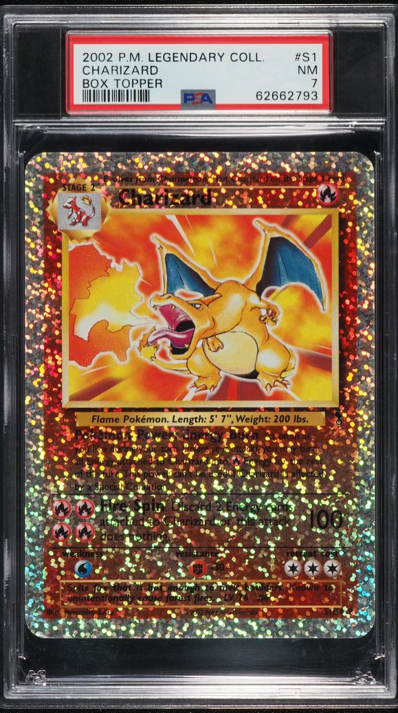 2002 Pokemon Legendary Collection Box Topper Charizard #S1 PSA 7 NRMT