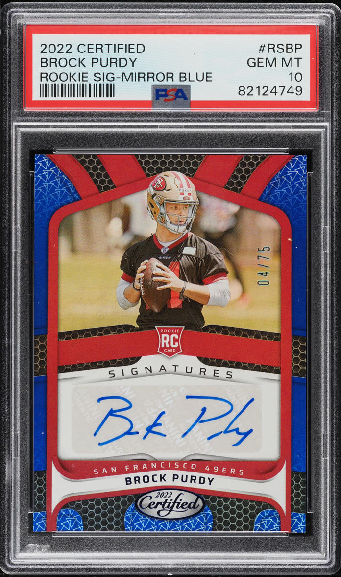 2022 Panini Certified Mirror Blue Brock Purdy ROOKIE AUTO /75 #RSBP PSA ...