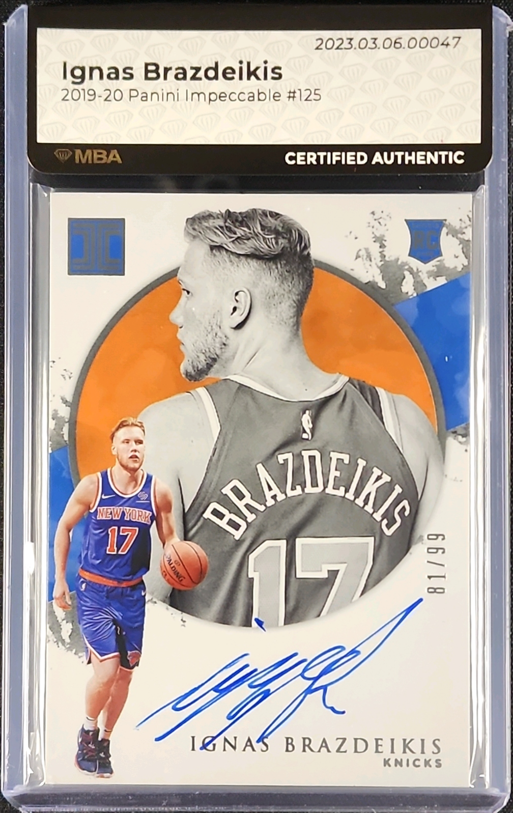 Ignas Brazdeikis 2019 Impeccable #125 Base /99 Price Guide - Sports ...
