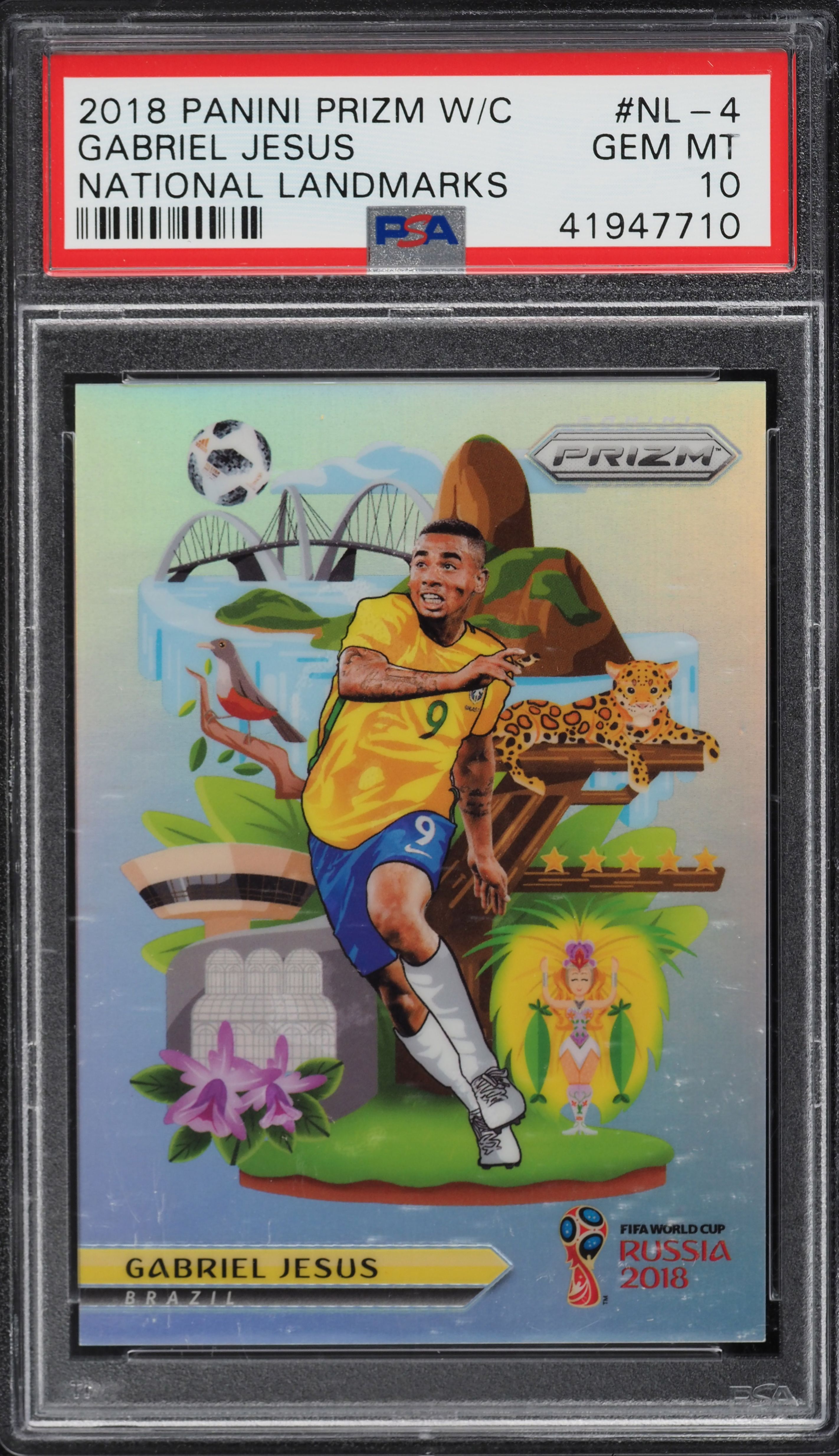 Gabriel Jesus 2018 Prizm World Cup #4 National Landmarks Price Guide ...