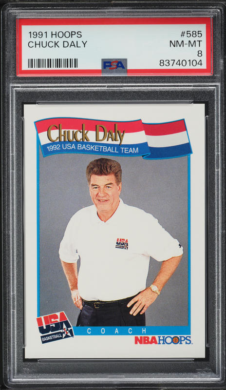 1991 Hoops USA Chuck Daly #585 PSA 8 NM-MT