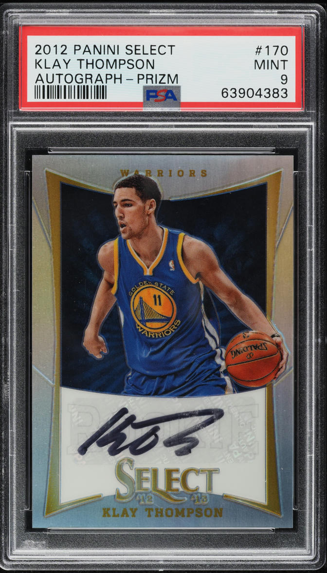2012 Select Silver Prizm Klay Thompson ROOKIE AUTO /149 #170 PSA 9 MINT ...