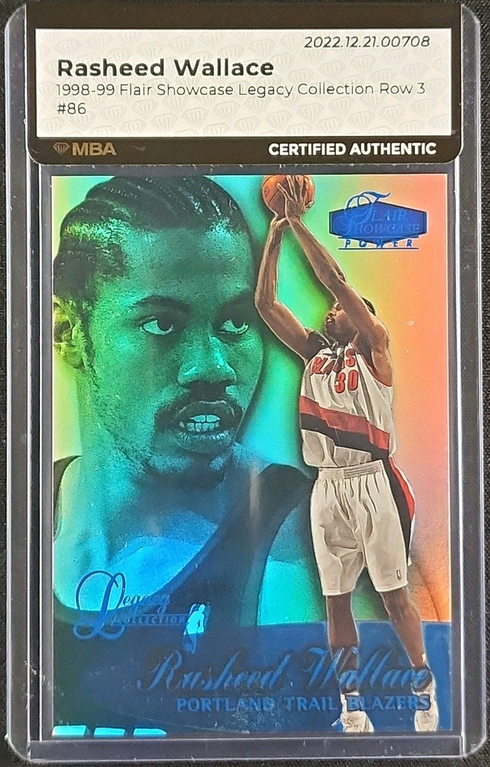 Rasheed Wallace 1998 Flair Showcase #86L Row 3 - Legacy Collection /99 Price Guide - Sports Card ...