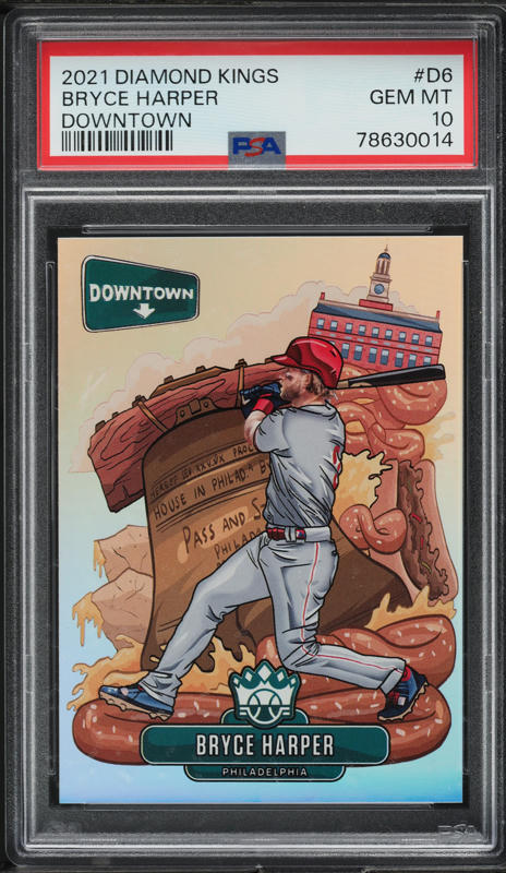 2021 Panini Diamond Kings Downtown Bryce Harper #D6 PSA 10 GEM MINT