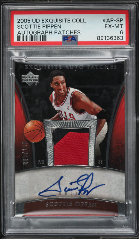 2005 Exquisite Collection Scottie Pippen PATCH AUTO /100 #AP-SP PSA 6 EXMT