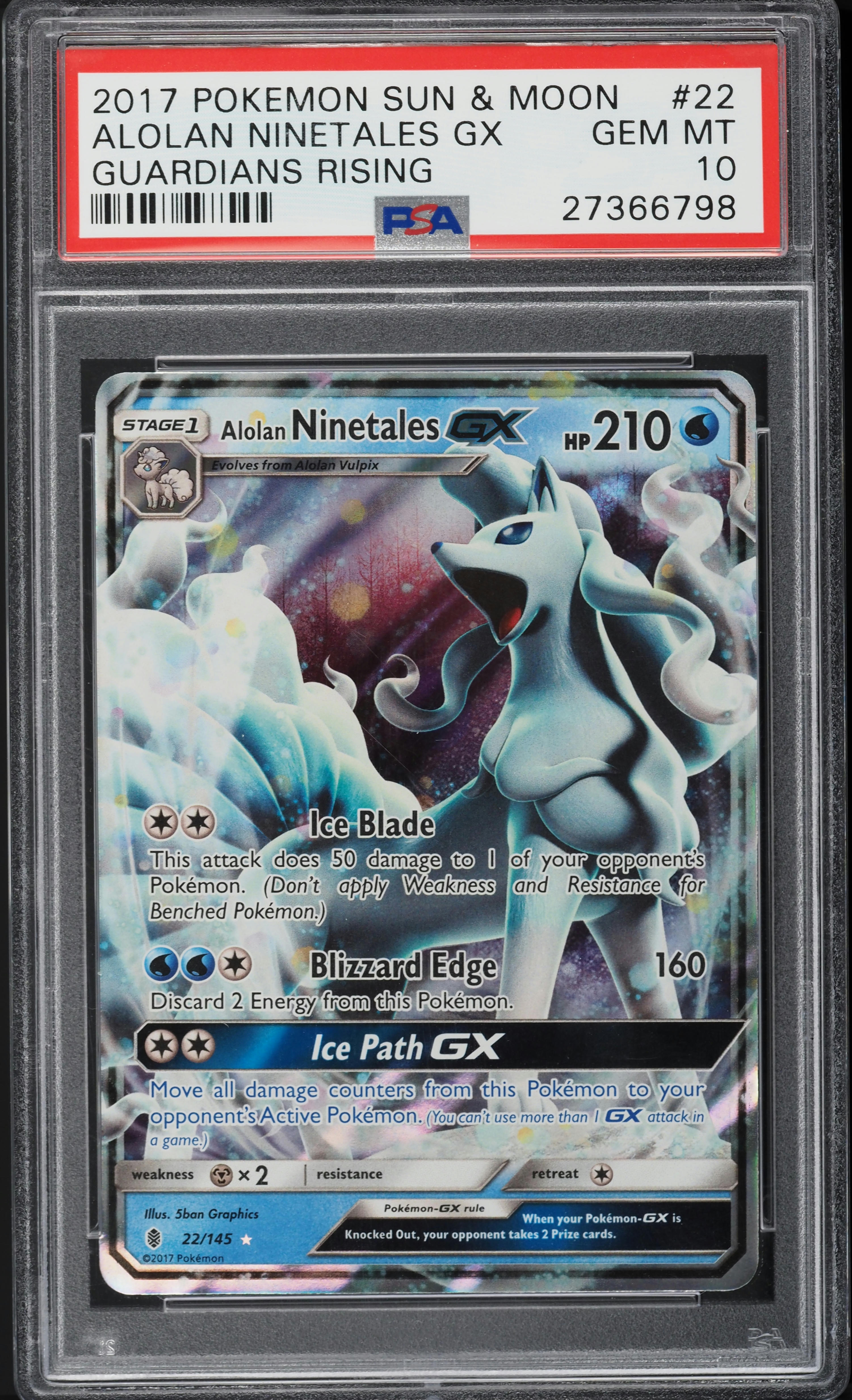 Alolan Ninetales GX 2017 Sun & Moon: Guardians Rising #022/145 Holo PSA 10 Price Guide - Sports ...