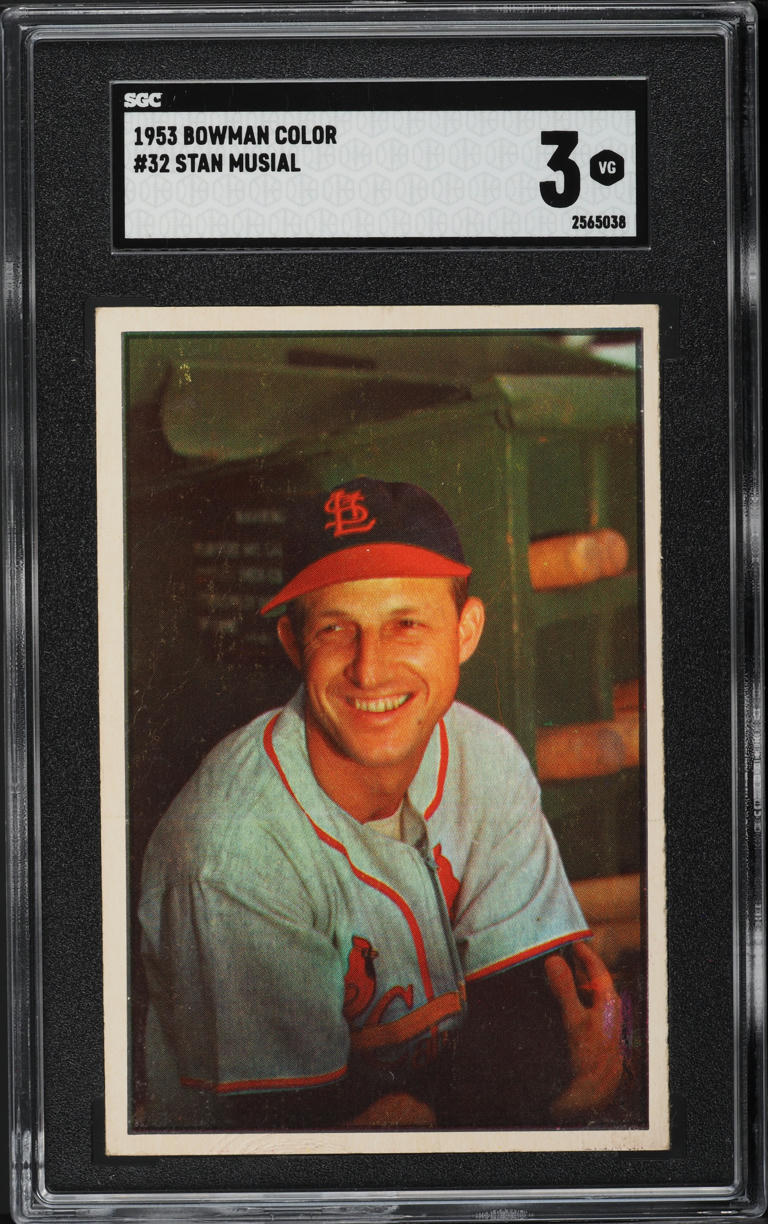 1953 Bowman Color Stan Musial #32 SGC 3 VG - Weekly Sunday Auction ...