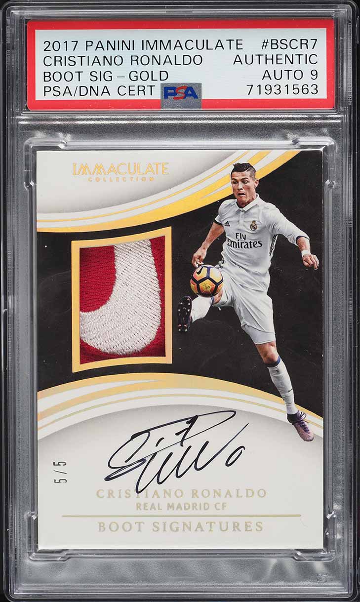 2017 Immaculate Collection Gold Cristiano Ronaldo PATCH AUTO DNA 9 5/5 ...