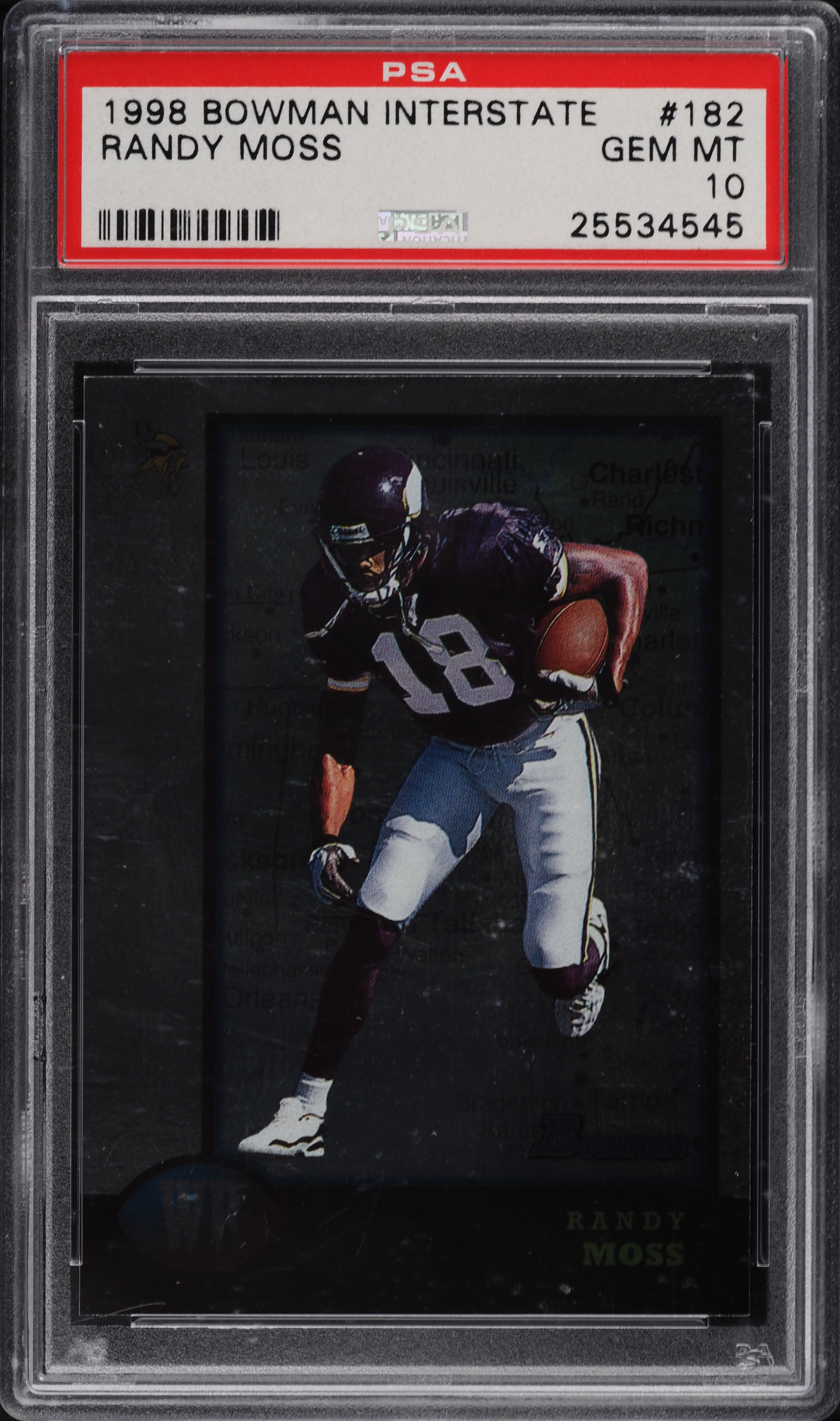 Randy Moss 1998 Bowman #182 Interstate Price Guide - Sports Card Investor