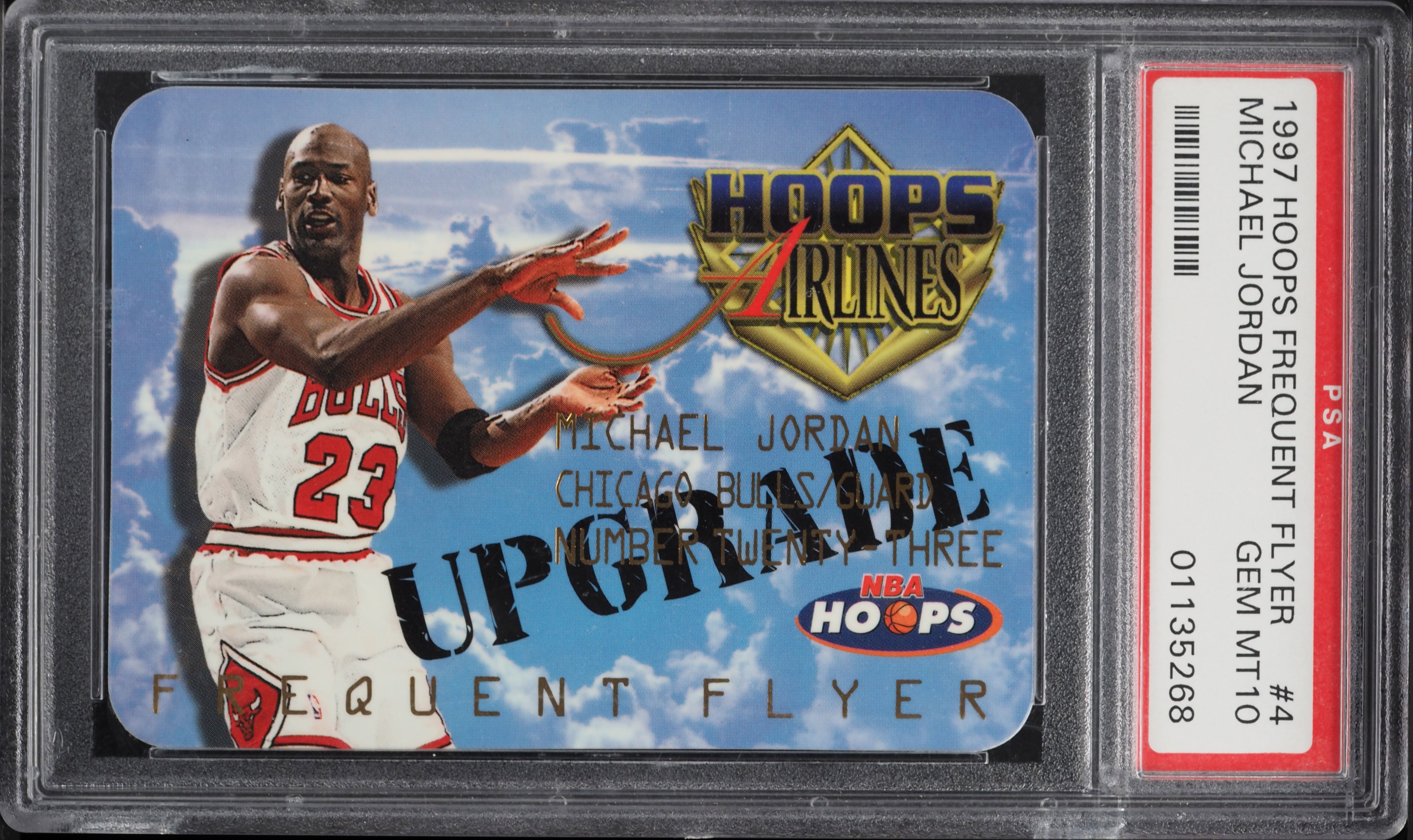 Michael Jordan 1997 Hoops #4 Frequent Flyer Club - Upgrade Price Guide ...