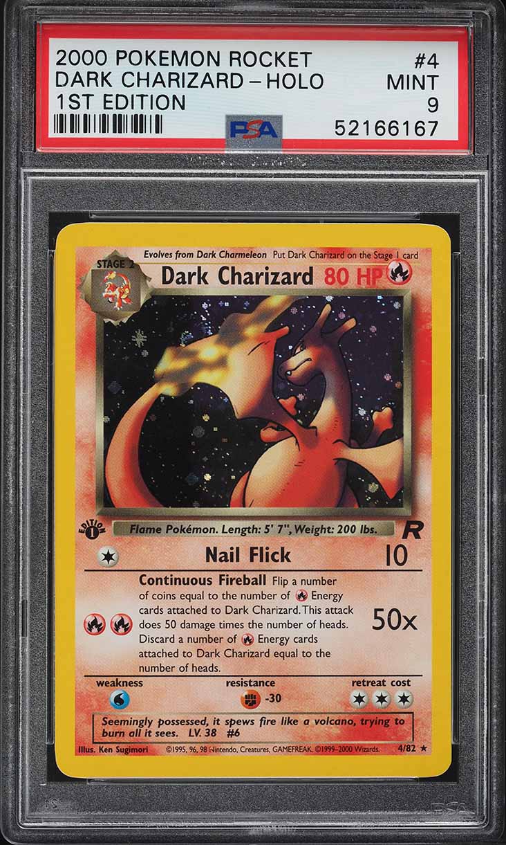 2000 Pokemon Team Rocket 1st Edition Holo Dark Charizard #4 PSA 9 MINT