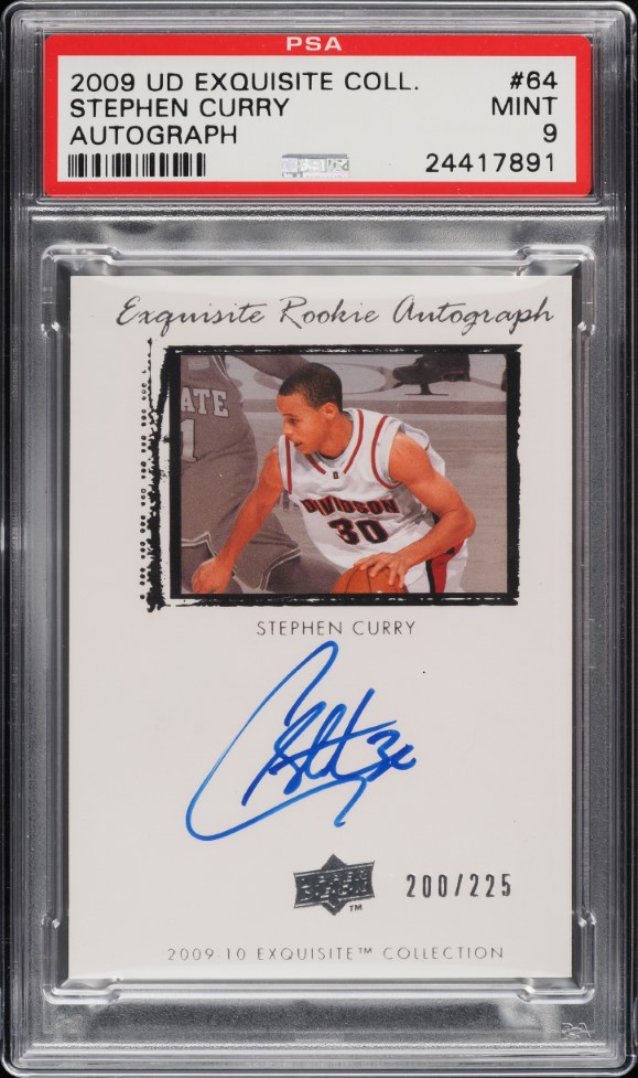 2009 Exquisite Collection Stephen Curry ROOKIE AUTO /225 #64 PSA 9 MINT