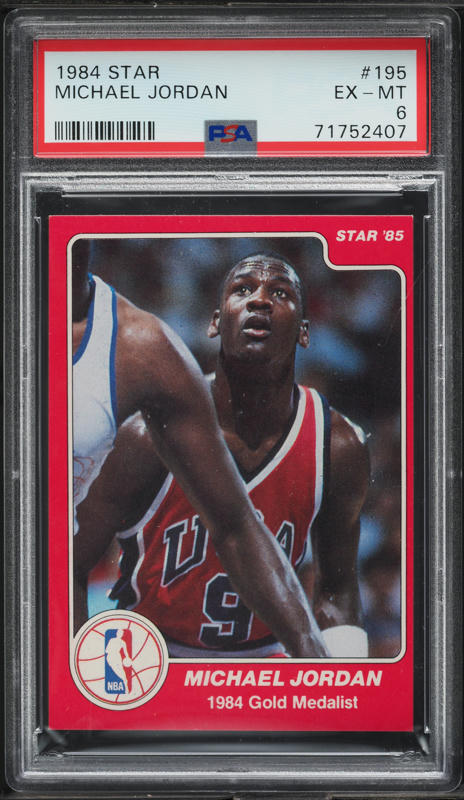 1984-85 Star Basketball Michael Jordan ROOKIE #195 PSA 6 EXMT
