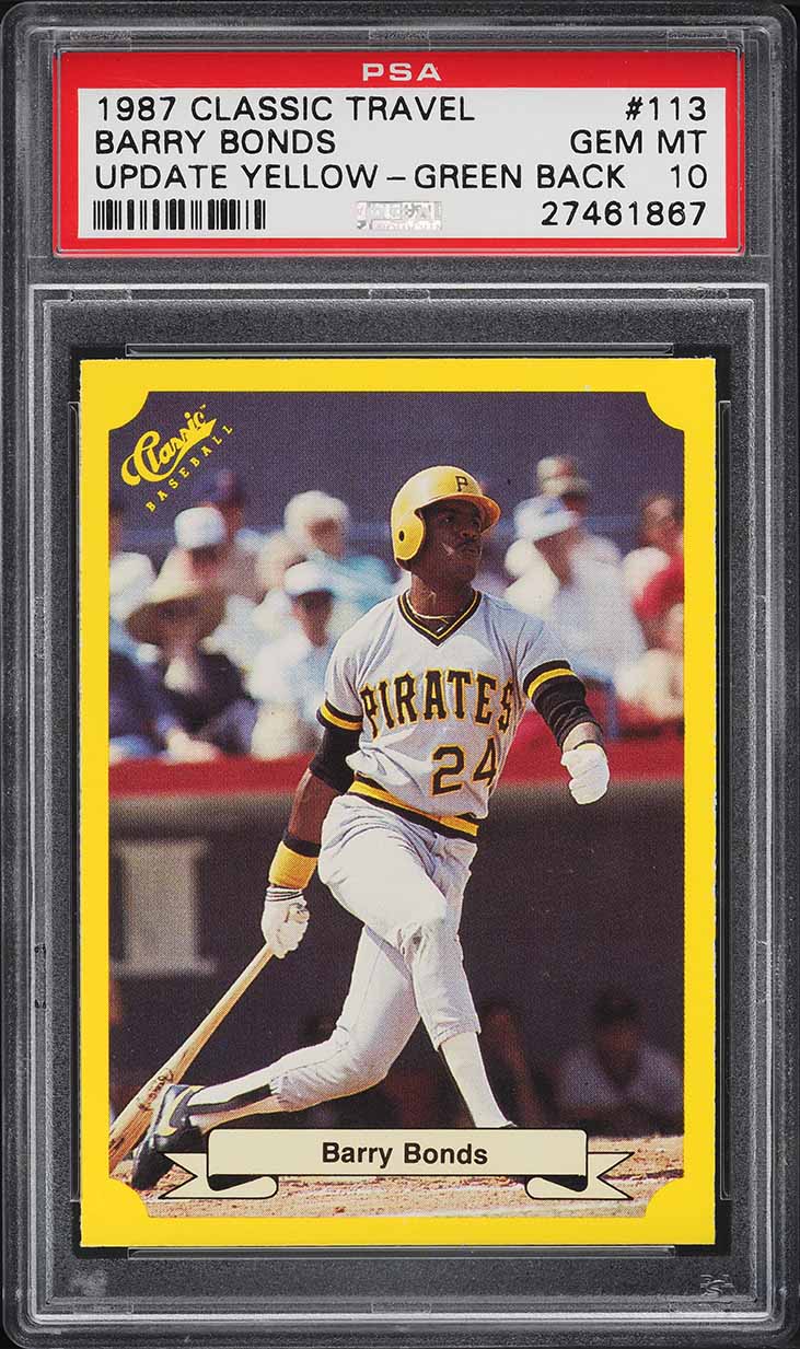 1987 Classic Travel Update Green Back Barry Bonds Rookie #113 Psa 10 