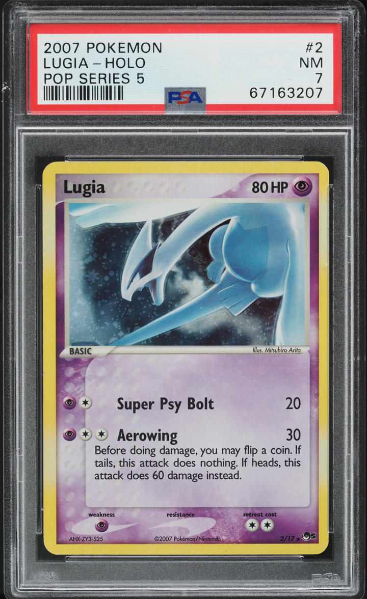 2007 Pokemon Pop Series 5 Holo Lugia #2 PSA 7 NRMT