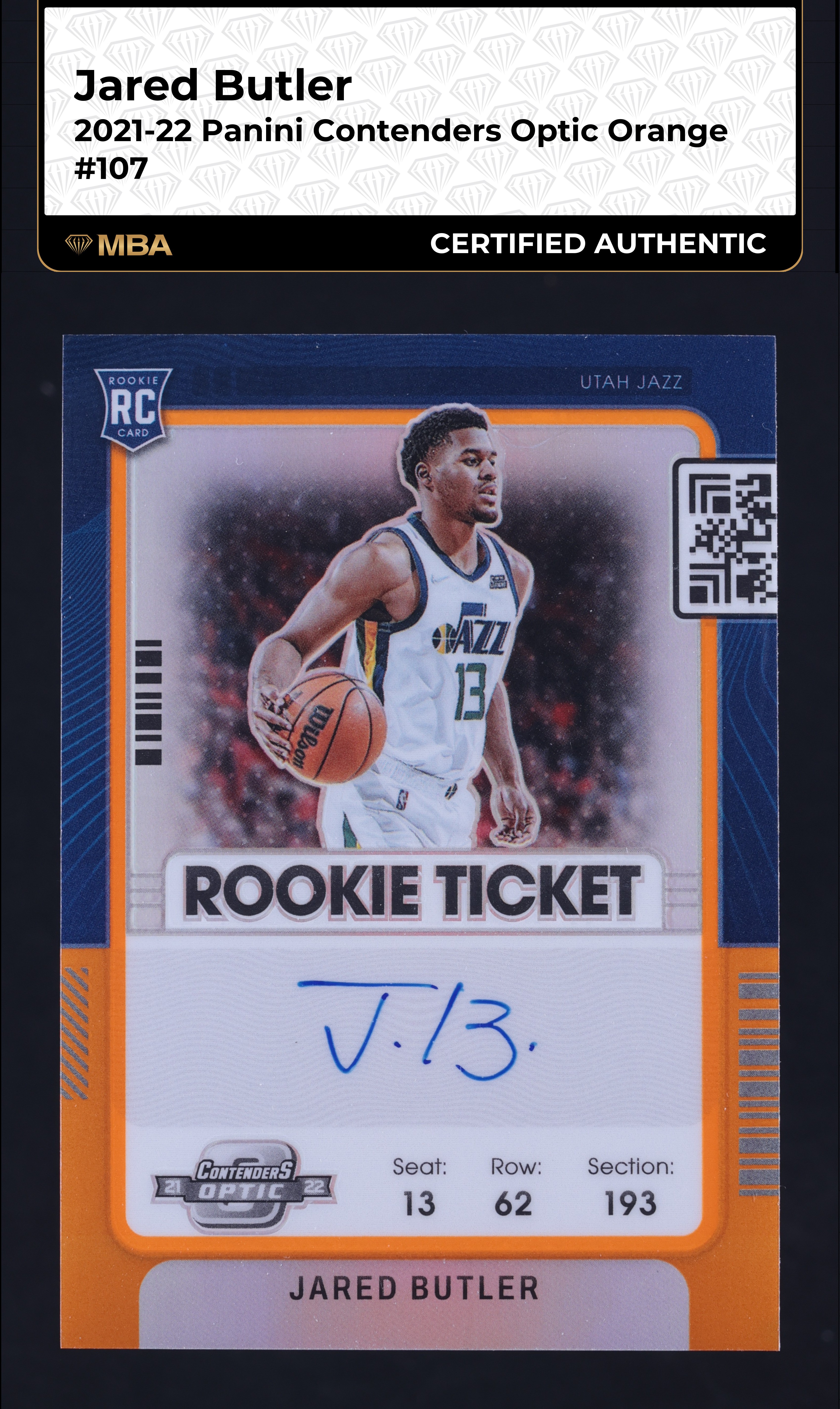 Jared Butler 2021 Contenders Optic #107 Orange /25 Price Guide - Sports ...