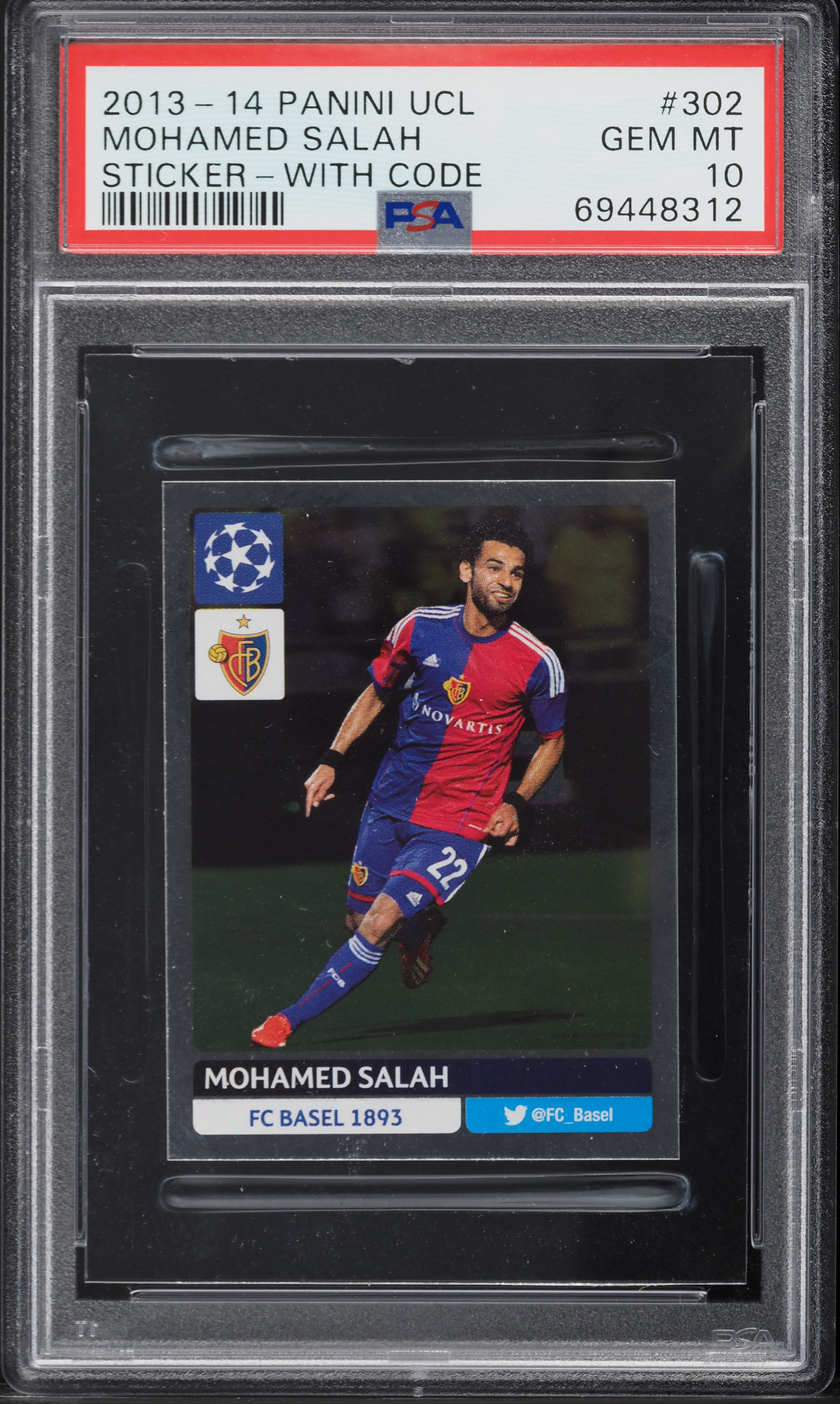 Mohamed Salah 2013 Panini UEFA Champions League Stickers #302 Foil PSA ...