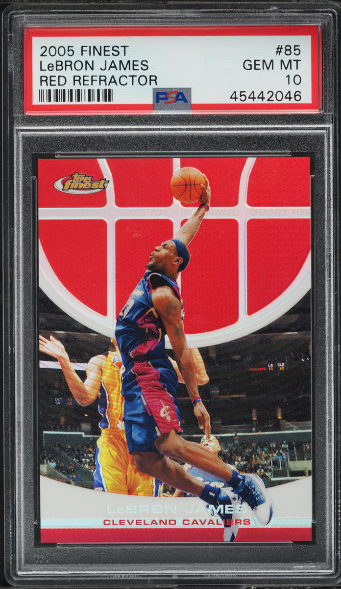 2005 Finest Red Refractor LeBron James /169 #85 PSA 10 GEM MINT ...