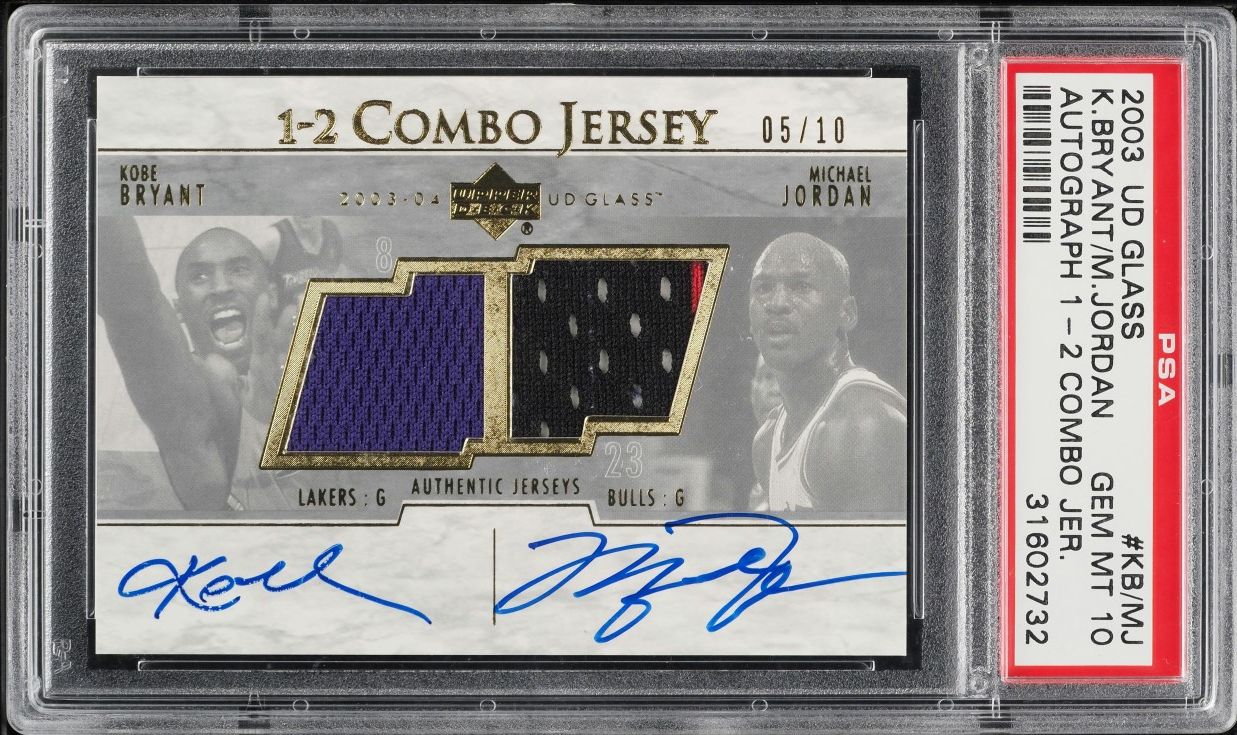 2003 Upper Deck Glass Kobe Bryant Michael Jordan PATCH AUTO /10 #KB/MJ ...