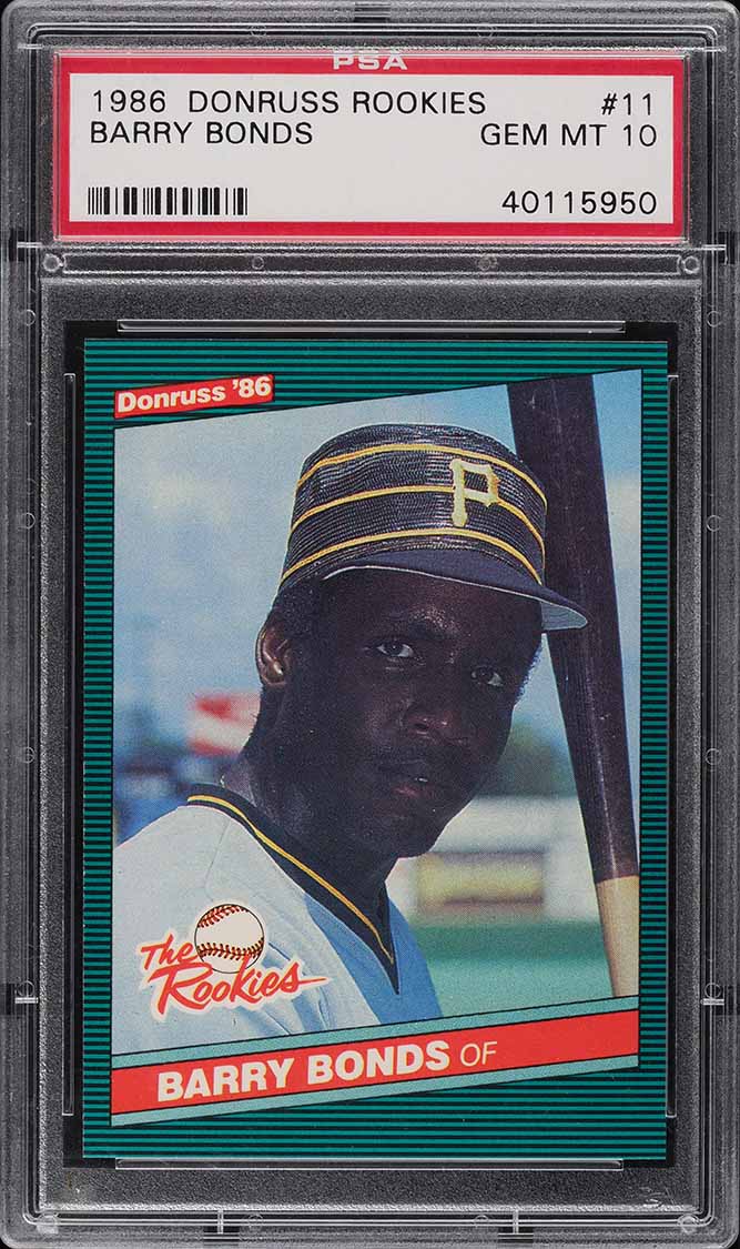 1986 Donruss The Rookies Barry Bonds Rookie #11 Psa 10 Gem Mint