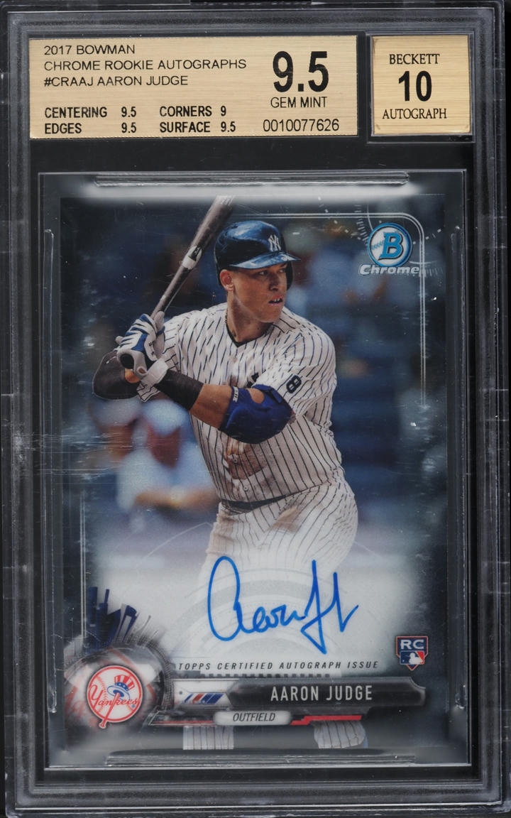 2017 Bowman Chrome Aaron Judge ROOKIE AUTO #CRA-AJ BGS 9.5 GEM MINT