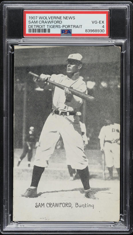 1907 Wolverine News Detroit Tigers Bunting Sam Crawford PSA 4 VGEX
