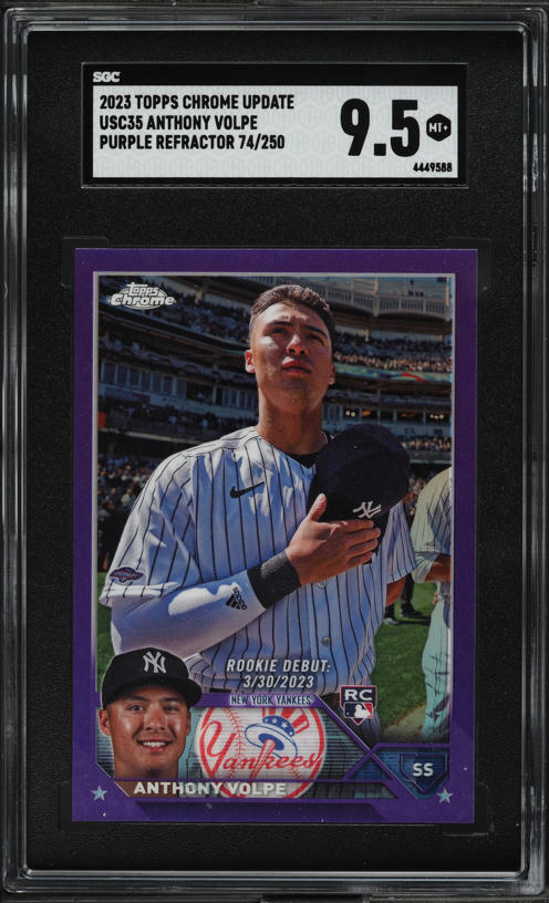 2023 Topps Chrome Update Purple Refractor Anthony Volpe ROOKIE /250 SGC 9.5