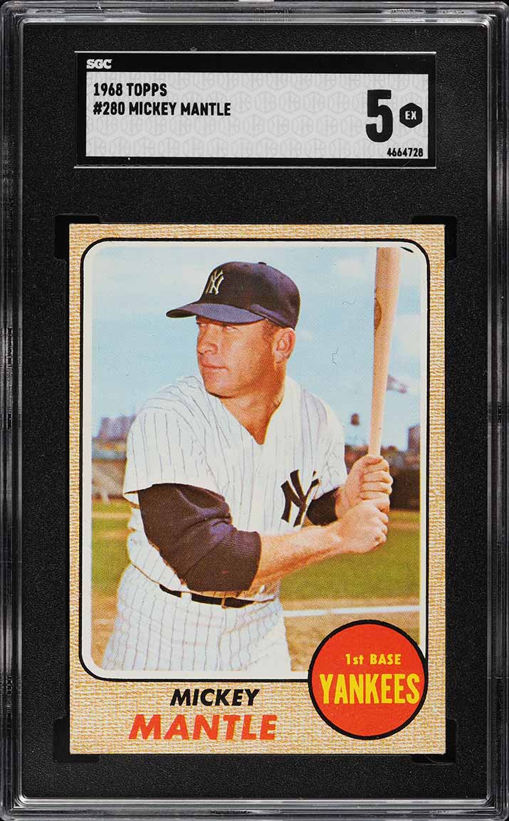 1968 Topps Mickey Mantle #280 SGC 5 EX - Weekly Sunday Auction | PWCC ...