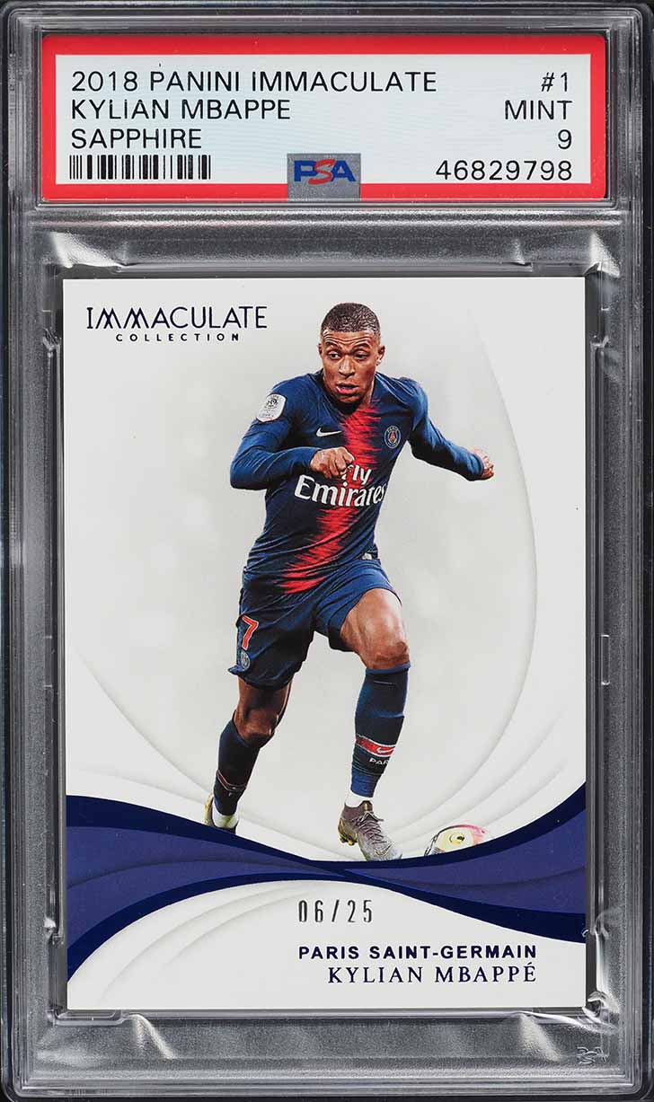 2018 Immaculate Collection Sapphire Kylian Mbappe ROOKIE /25 #1 PSA 9 MINT